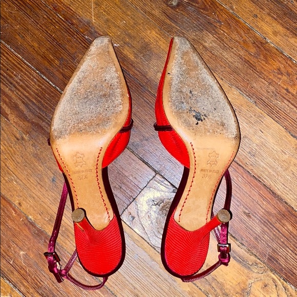 Shoes | Cherry Red Plums Slingback Italian Heels | Poshmark